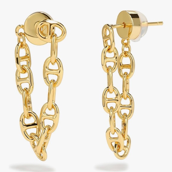 Jewelry | New 14k Gold Plated Gold Chain Link Earrings | Poshmark